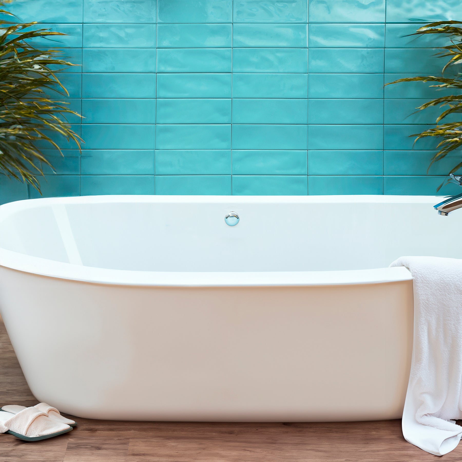 Brio Blue Ceramic Gloss Wall Kitchen Bathroom 10x30cm Tile