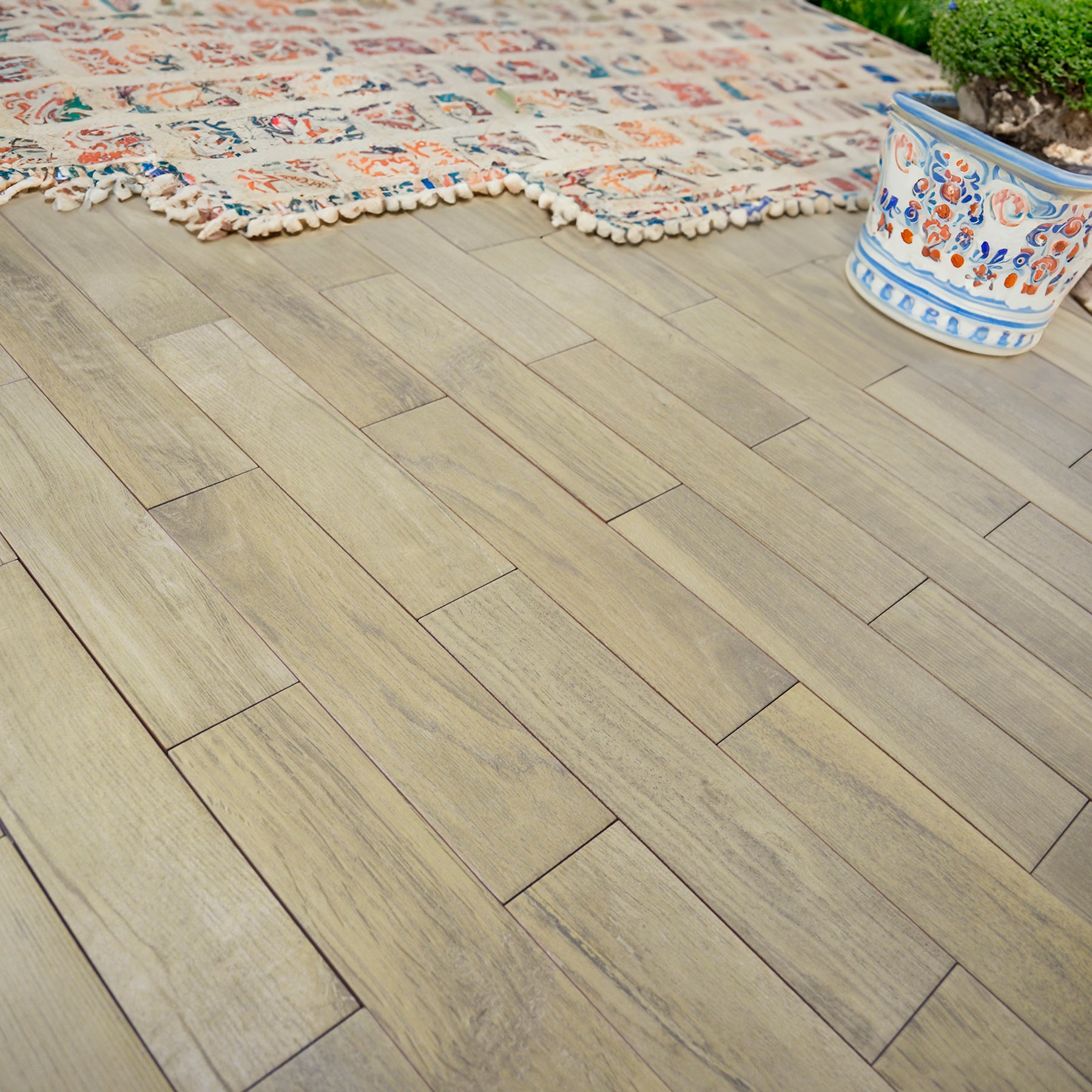 Fesco Roble Brown Ceramic Wood Effect 7.5x30cm Textured PEI 3 Floor Tile