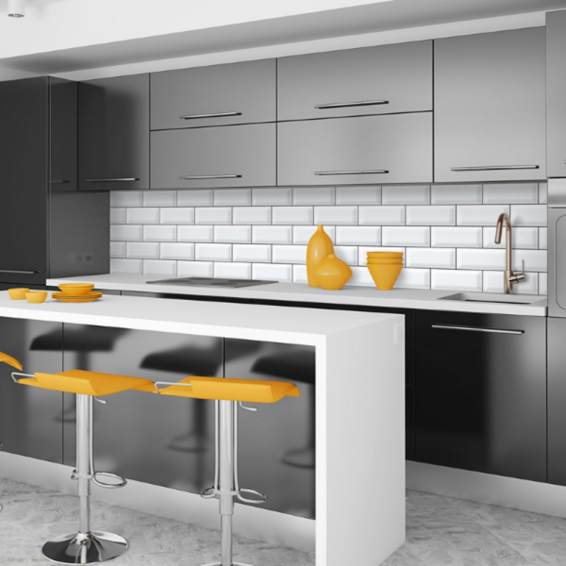 Prismatic White Ceramic Gloss Bevelled 10x20cm London Subway Metro ...