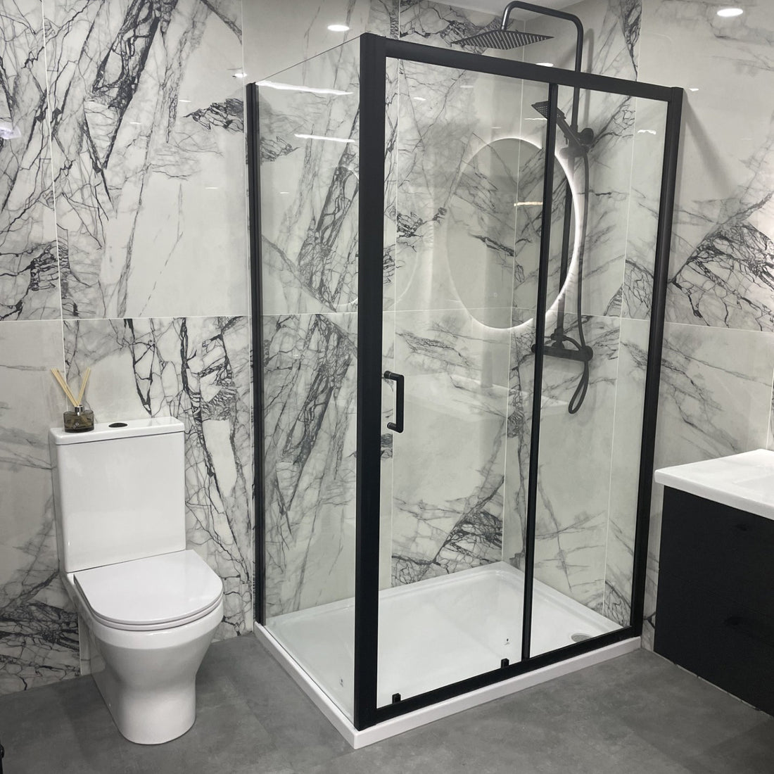Macau White Marble Effect Porcelain Gloss Bathroom Kitchen 60x120cm Tile