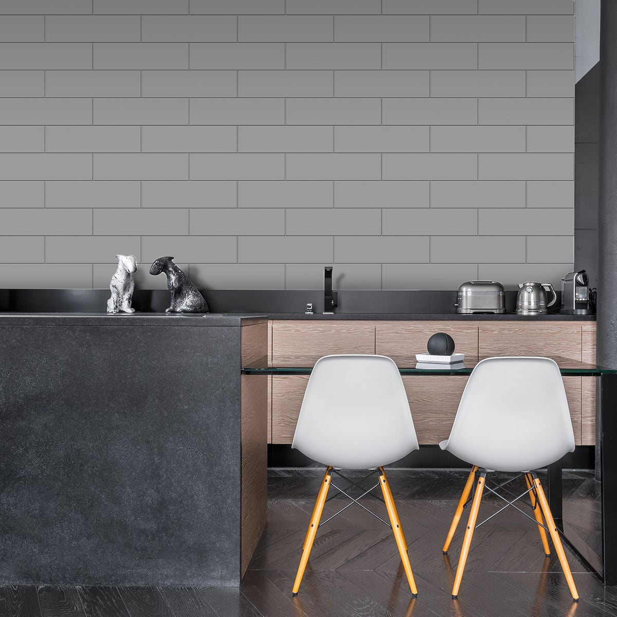 Seville Grey Metro Ceramic Gloss 10x30cm Kitchen Bathroom Wall Flat ...