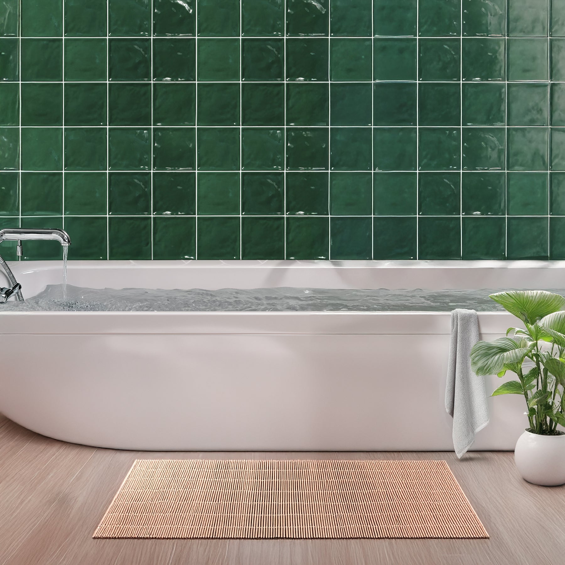 Calleo Verde Green Ceramic Square 15x15cm High Gloss Kitchen Bathroom Tile