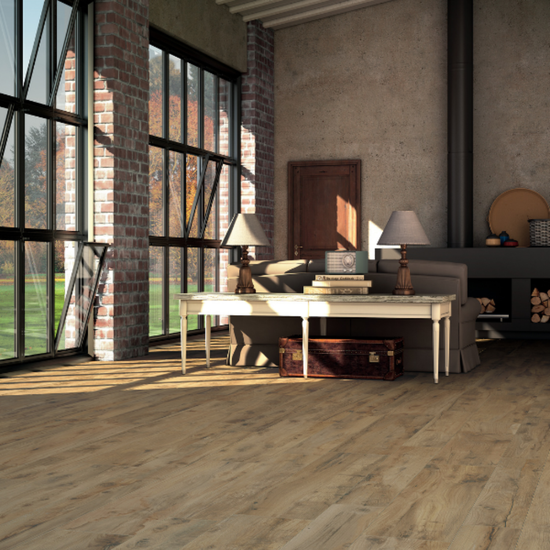 Woburn Oak Brown Porcelain Wood Effect 20x120cm Textured R10 Tile